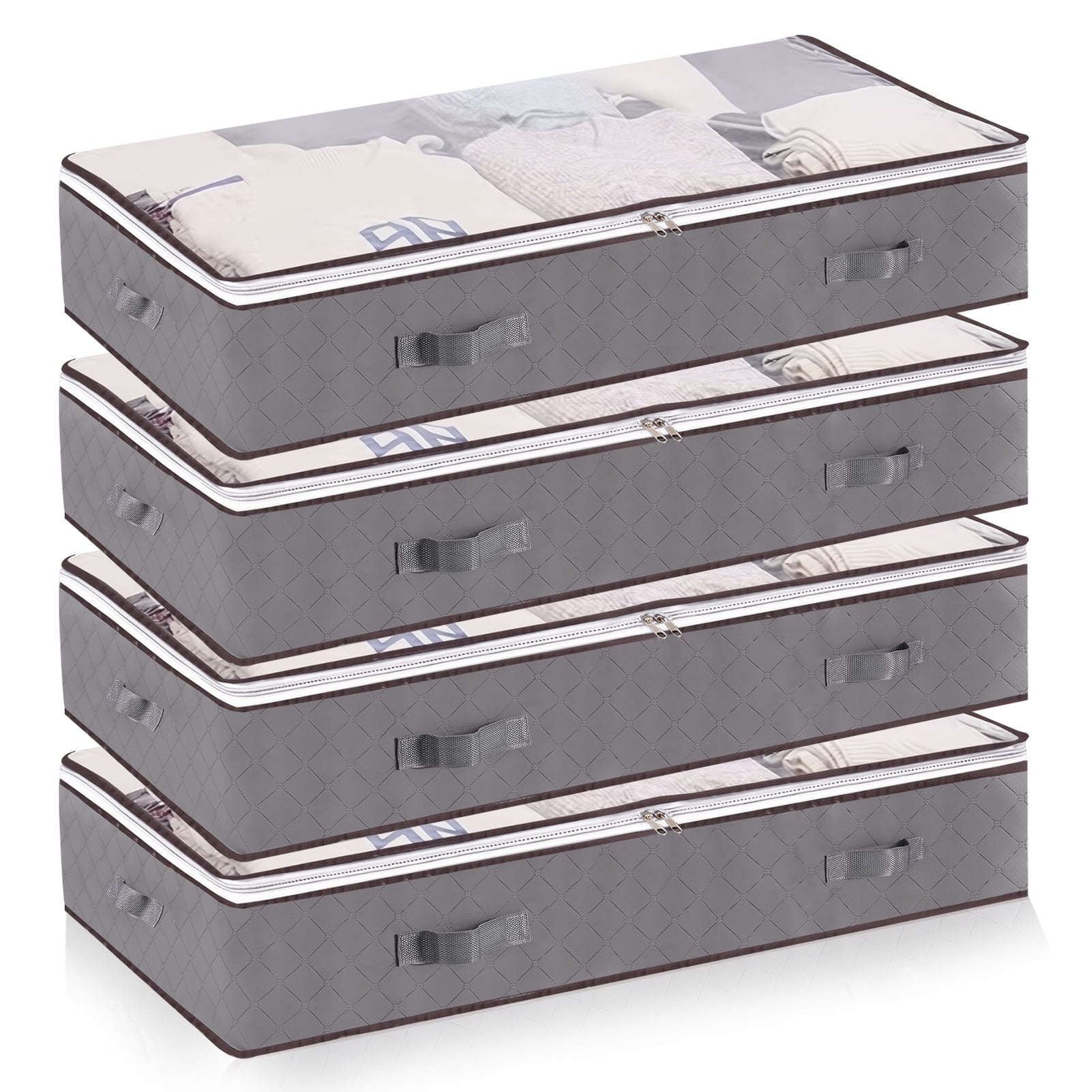 Lumikrypt 4 Pcs Under Bed Storage Containers, Gigantic 90L Capacity ...