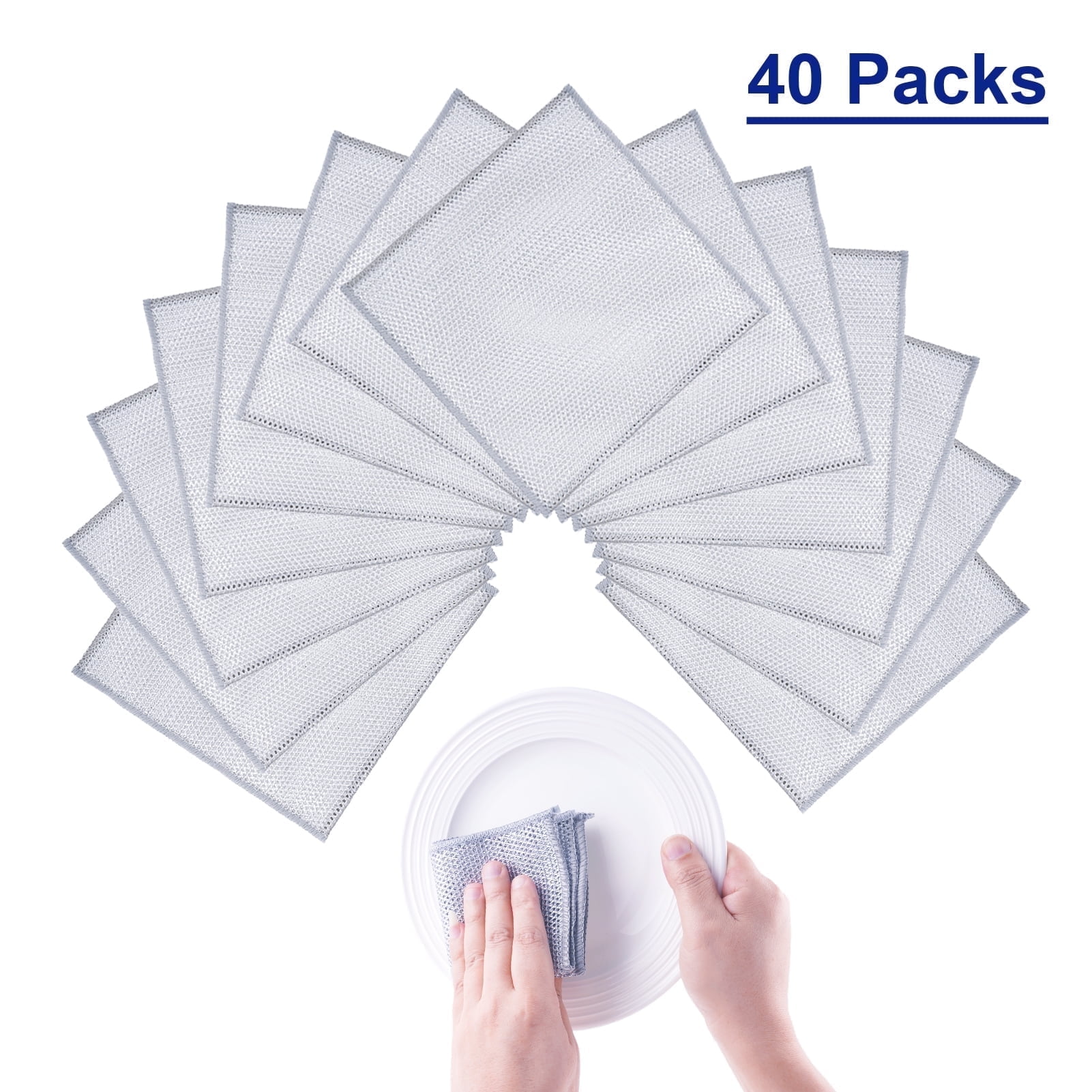 Lumikrypt 40Pcs Wire Dishcloth, Double Layer Non Scratch Wire Dishcloth ...