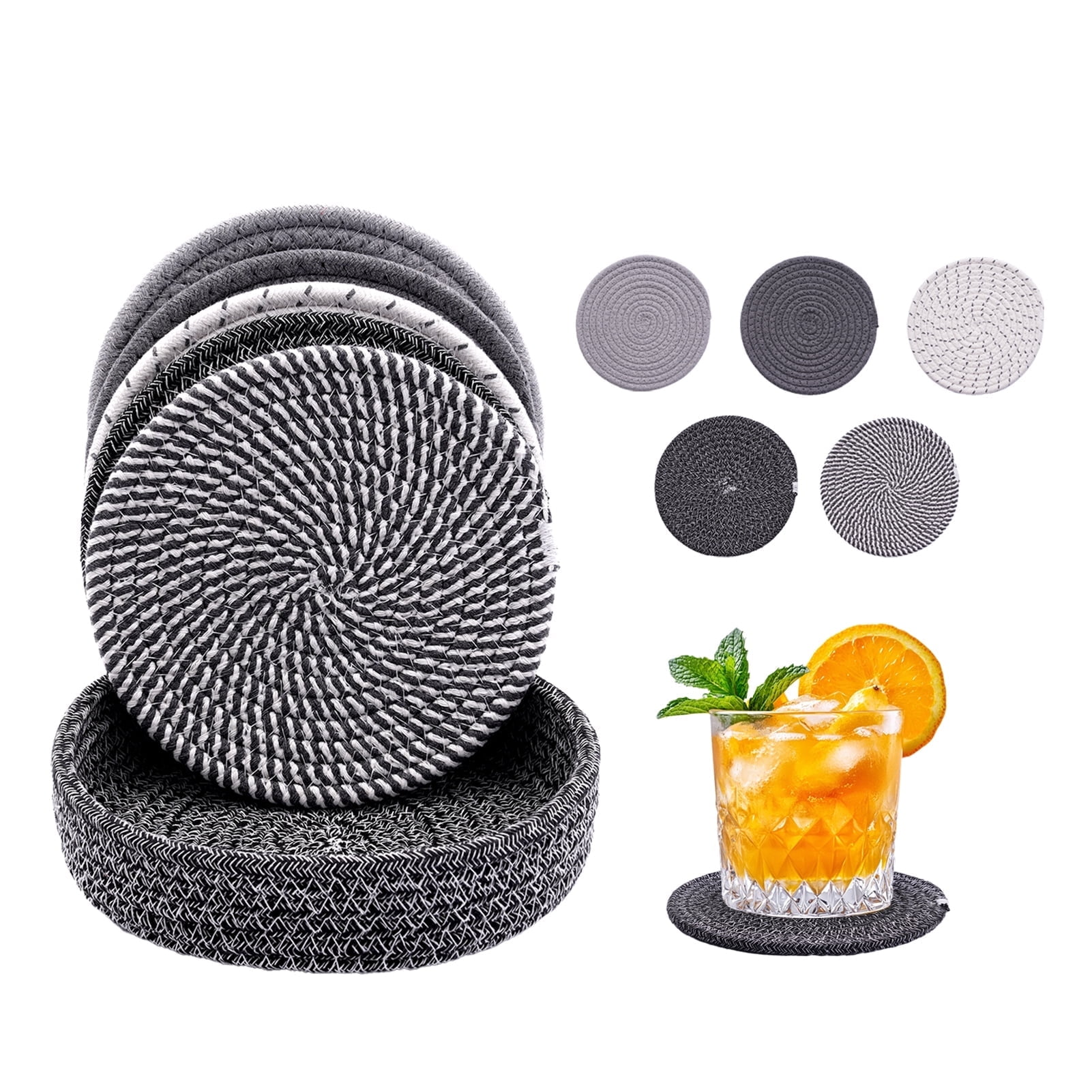 Lumikrypt 5 Piece Heat Resistant Pot Holders & Trivets Set, 7 Inch ...