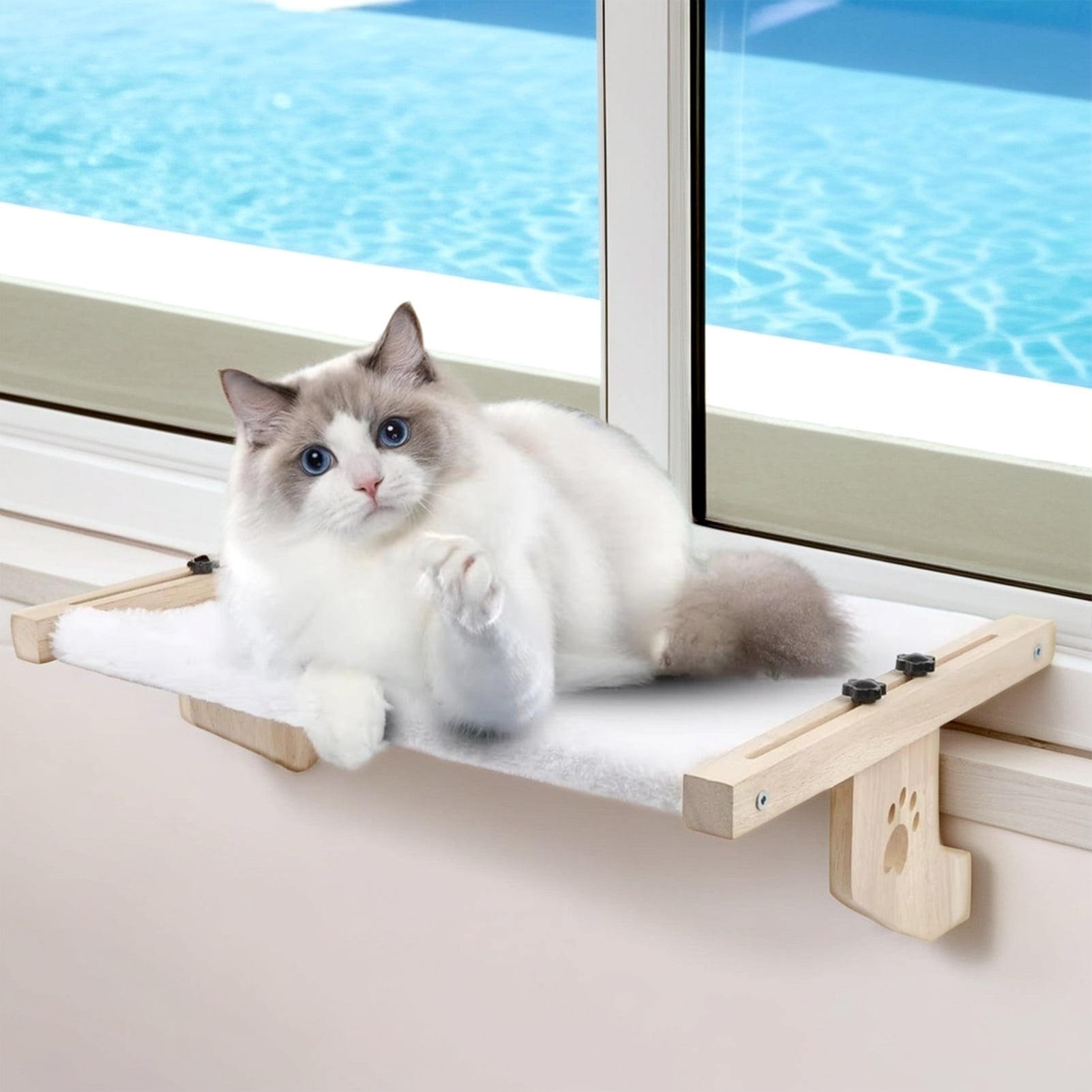 Lumikrypt Cat Window Sill Perch with Cushion, Safety Cat Shelves，Cat ...