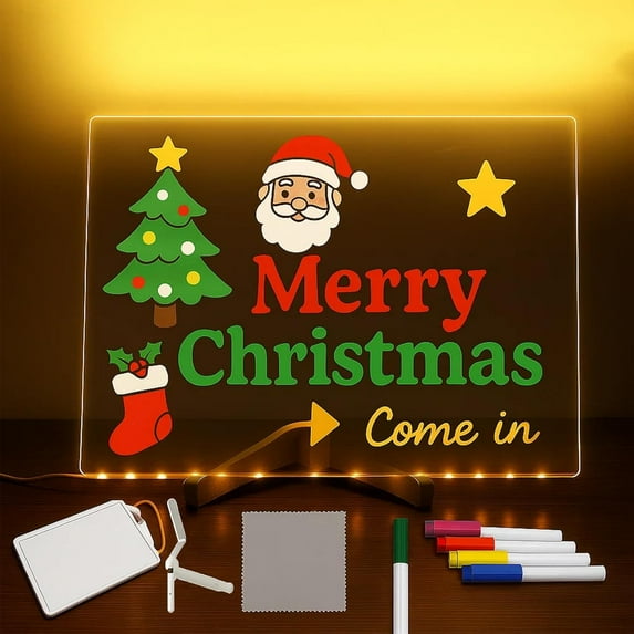 Lumilite LED Drawing Board, Lumilite LED Doodle Board - with 7 Color Pens, DIY Erasable Writing ...