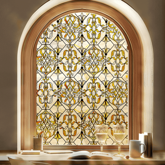 OHTMERU 3D Stained Glass Window Privacy Film, Heat Control UV Blocking ...