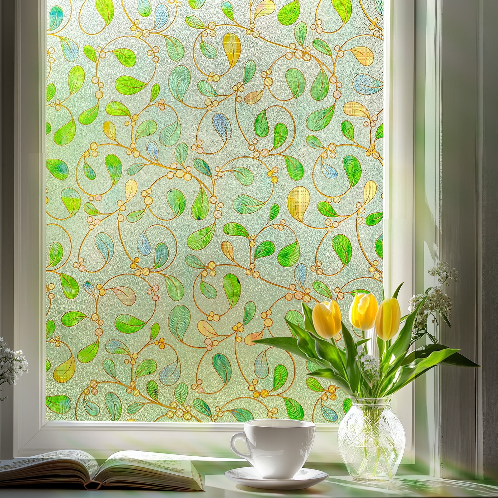 Luminmanta 3d Stained Glass Window Privacy Film Heat Control Uv 0142
