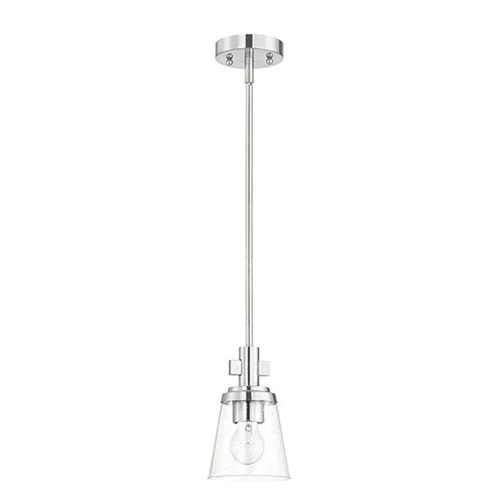 Luminance 1 Lt Mini Pendant With Cone Shaped Clear Seeded Glass Shade ...