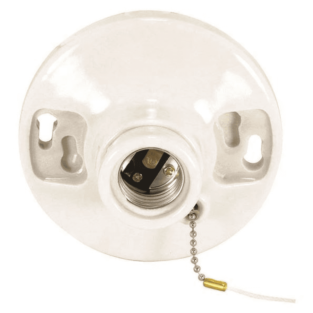 Light Sockets Plated Pull Chain Switched ES 10mm Lampholder Garage ...