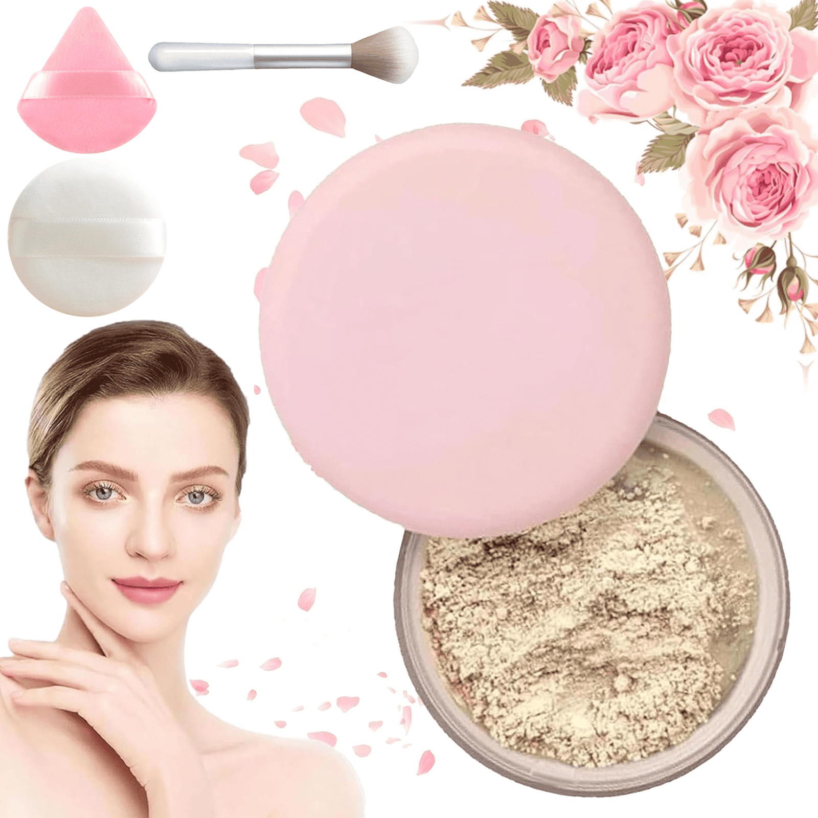 Blurring Setting Powder,Waterproof And Sweat-Proof Setting Powder For ...