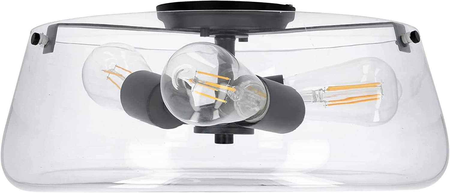 Luminance Stella Black 3 LT 100W Flush Mount Ceiling Light | Modern ...