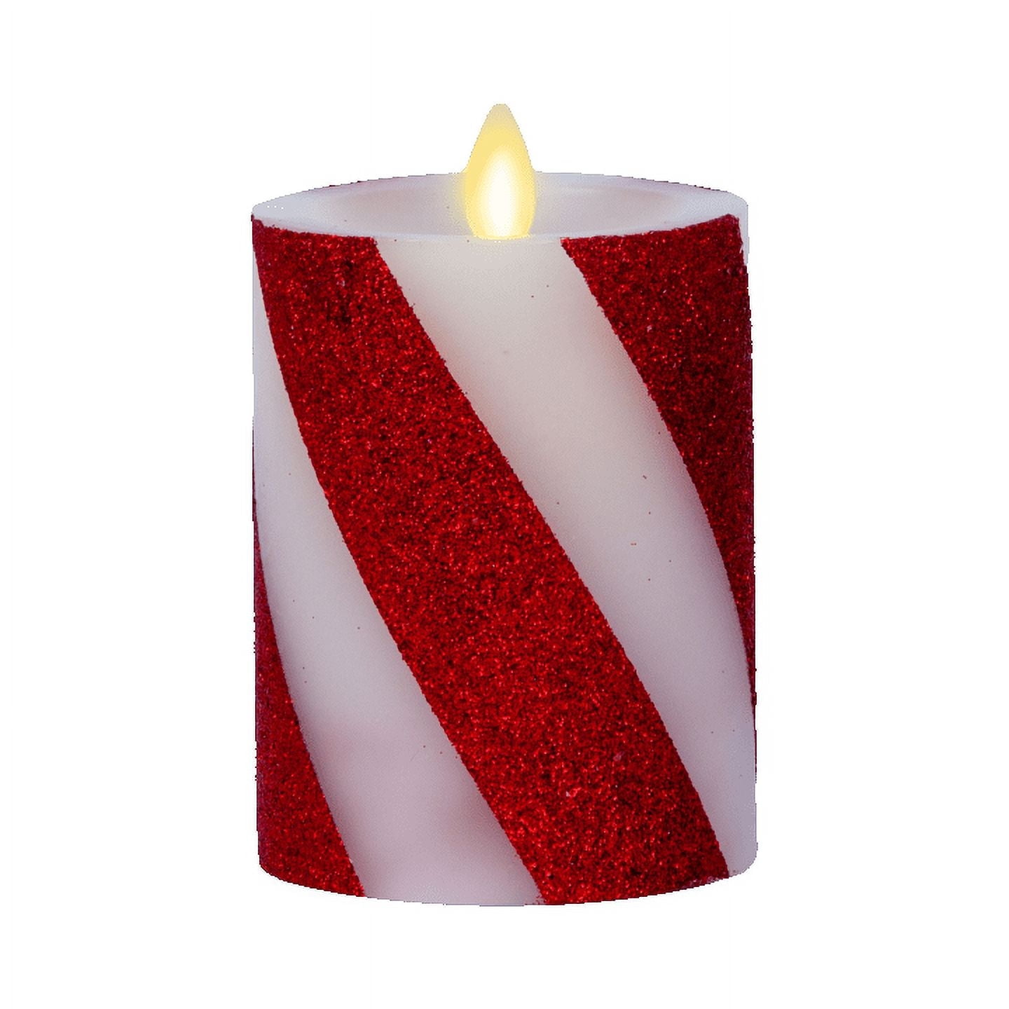 Luminara Candy Cane Flameless Moving Flame LED Candle (4.5-inch) Real ...