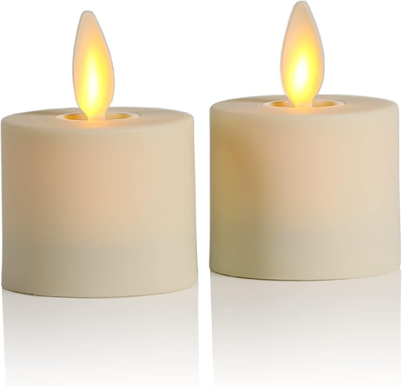 Luminara Flameless LED Tea Light Candle, 1.4" x 2", Pack of 2, Pearl ...