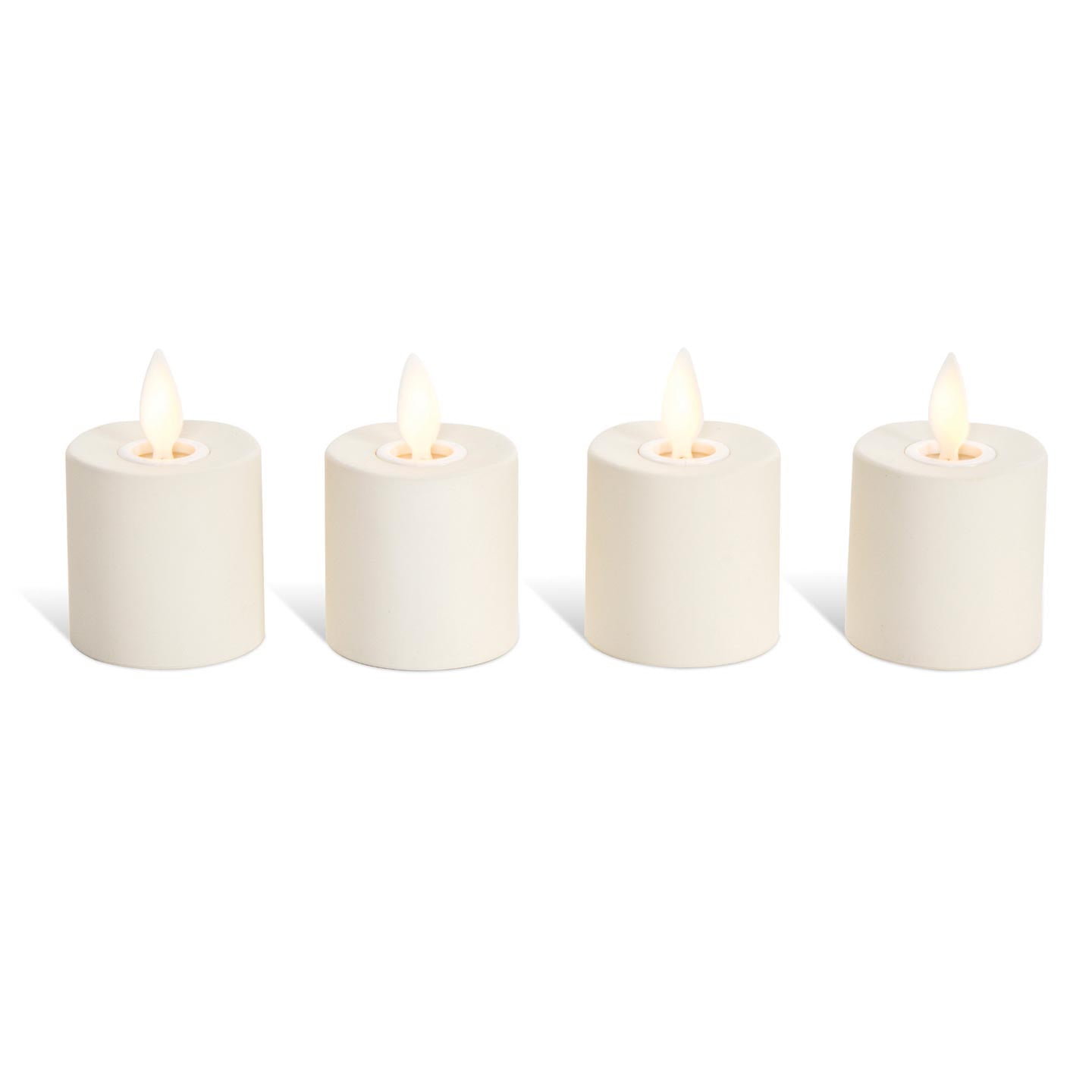 Luminara Rechargeable Tea Light Candles, Unscented, White, LED, Set of ...