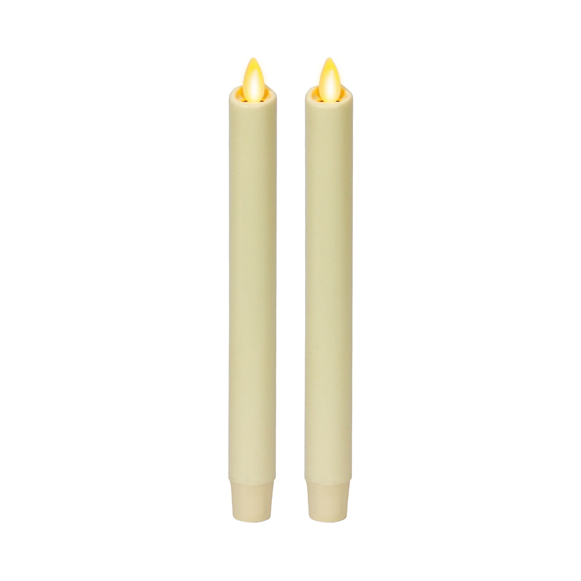 Luminara - Set of 2 Ivory Flameless Candle Tapers - Scallop Top ...