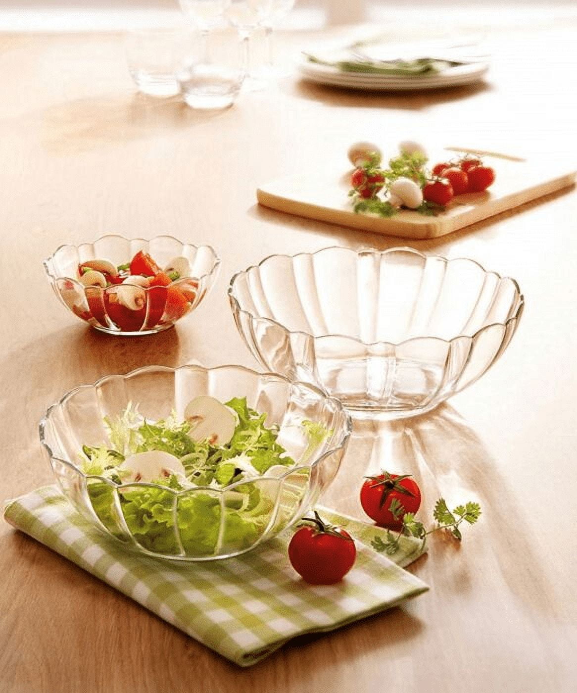 Luminarc Arcadia Clear Glass Salad Bowl Set 2 Pcs 9" Glass Serving ...