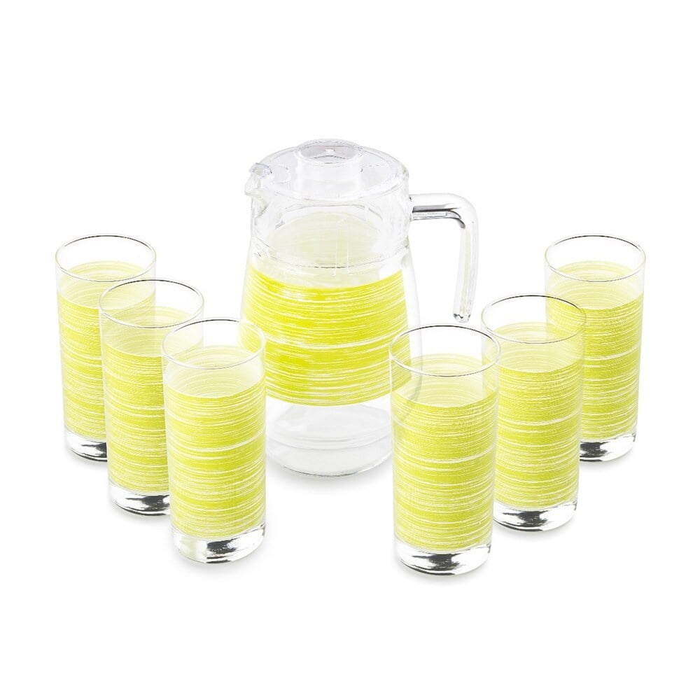 Luminarc Brush Mania 1.7 Qt Pitcher & Glass Set for 6 Green - Walmart.com