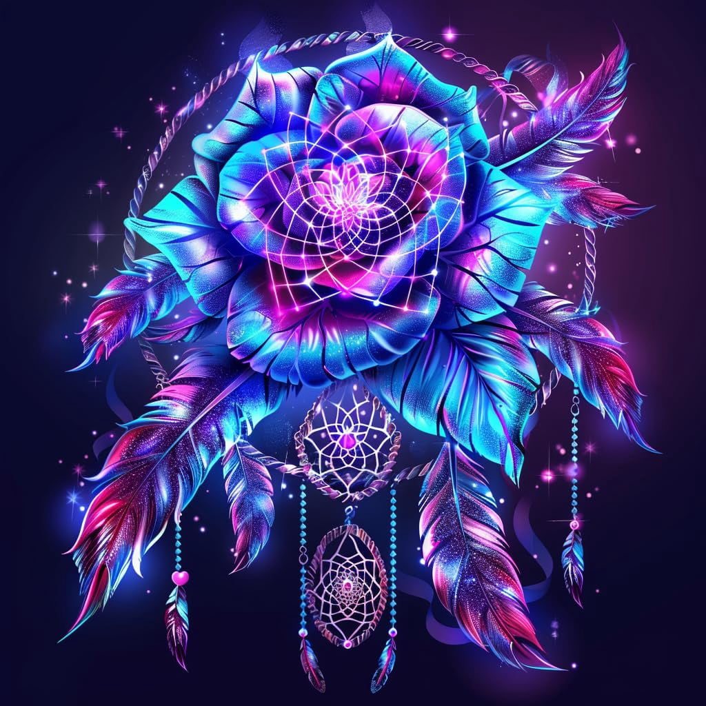 Luminescence Rose 5D Diamond Art Painting by Number Kits for Adults DIY ...