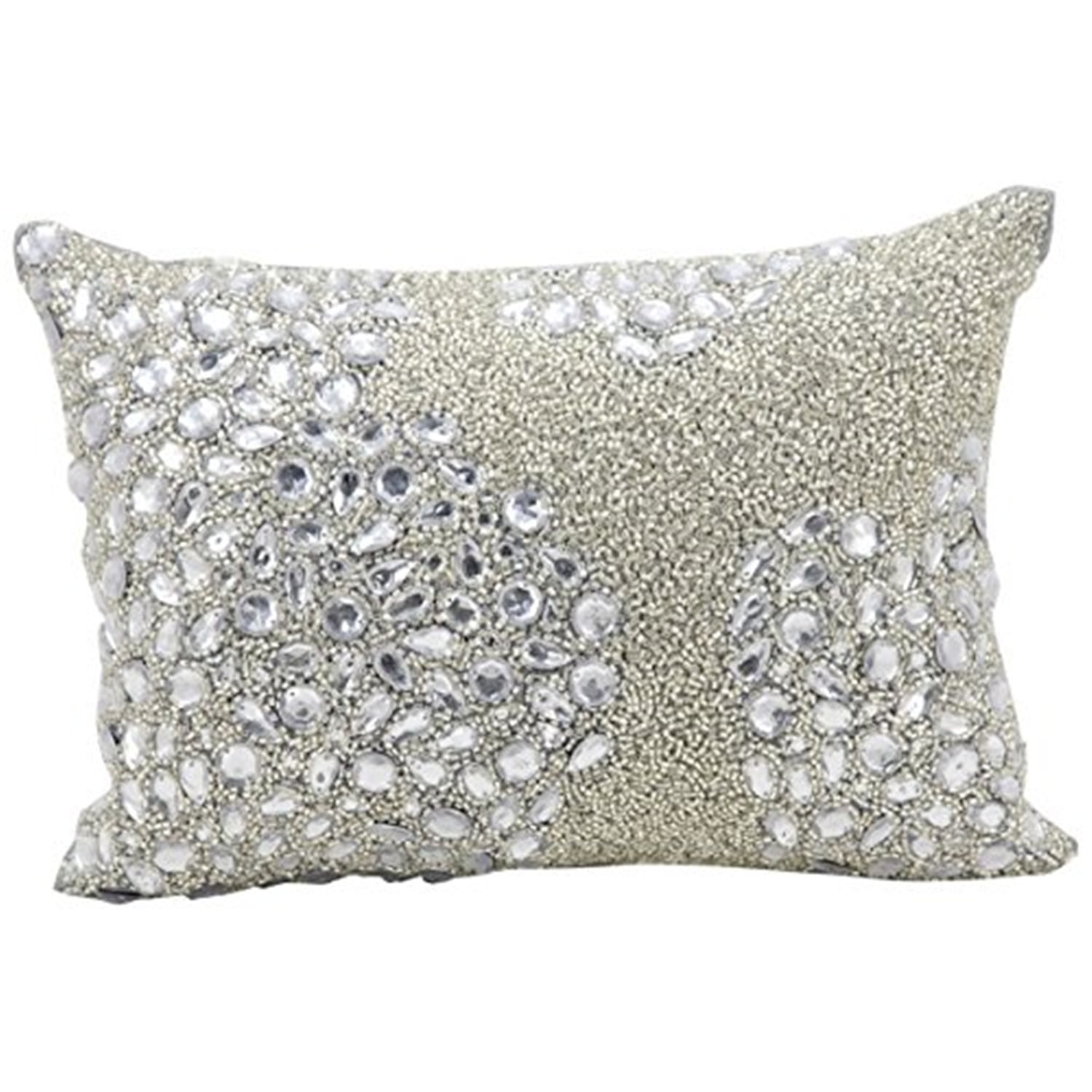 Luminescence Silver Fully Beaded Pillow - Walmart.com