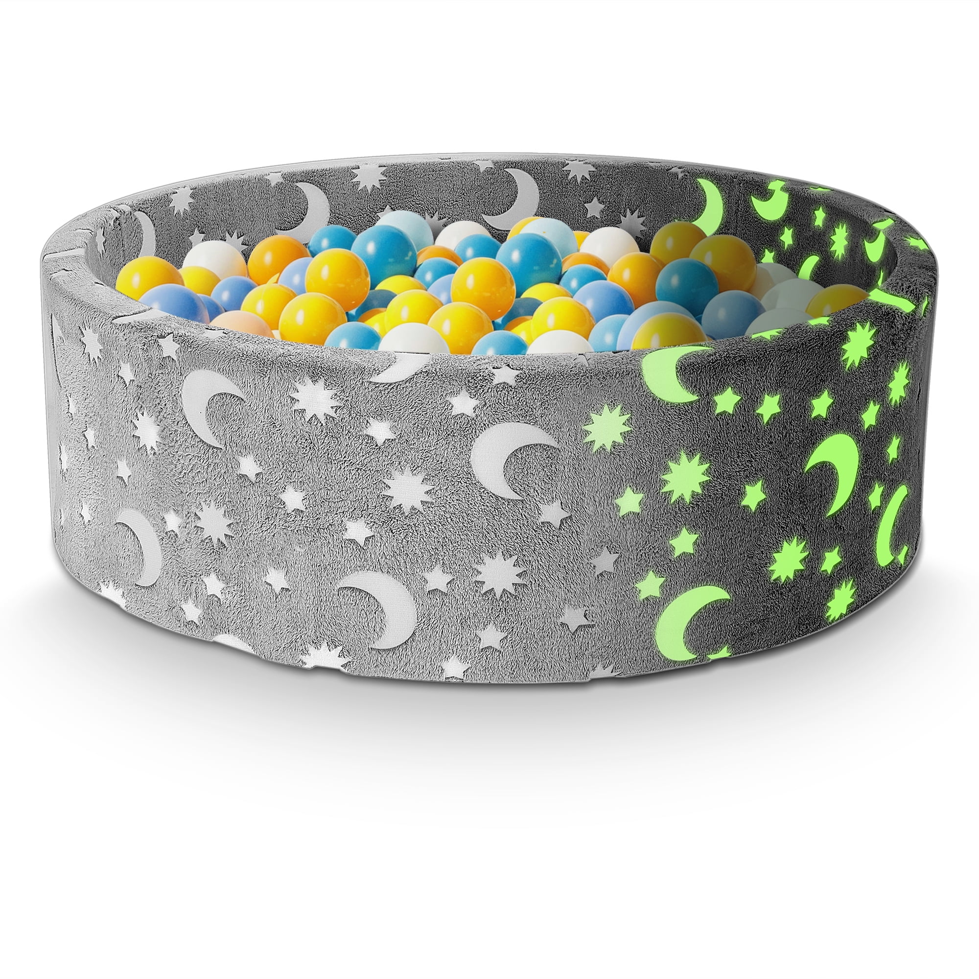 Luminescent Ball Pit for Toddlers - 47" Star Glow Large Foam Ball Pit ...