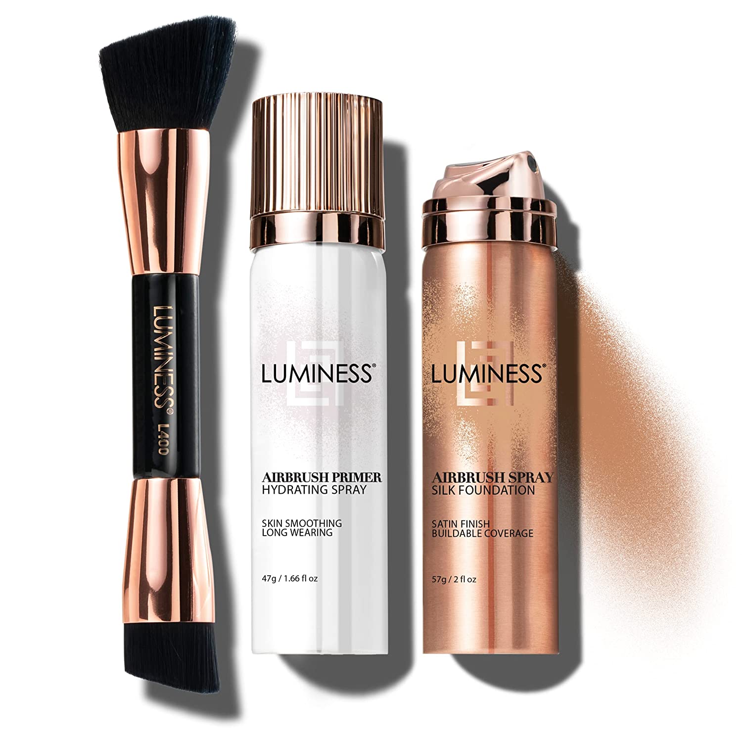 Luminess Silk Airbrush Starter Kit: with Foundation, 2 fl oz, Primer, 1 ...