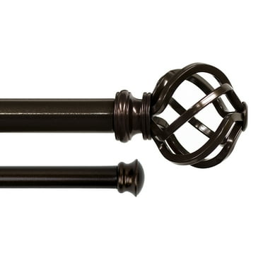 Exclusive Home Fetter Wrap Around Double Curtain Rod, Matte Black, 52 ...