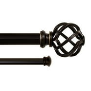 Mainstays 3/4" Filigree Ball Single Curtain Rod, White, 30-84 ...