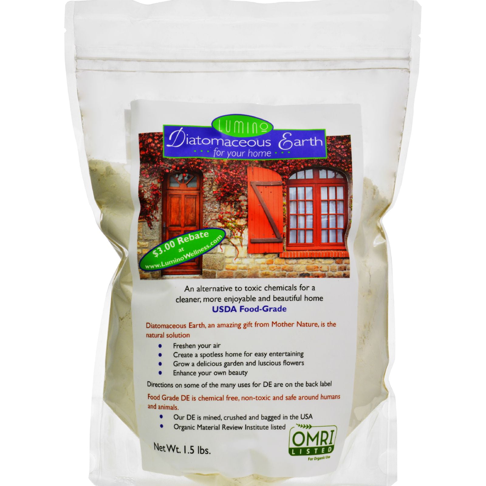 Lumino Home Diatomaceous Earth - Food Grade - Home - 1.5 lb - Walmart.com