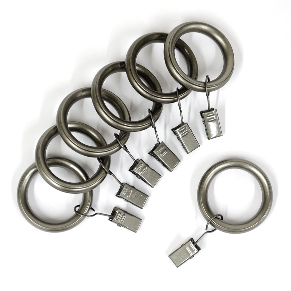 Lumino Pewter Curtain Clip Rings Set of Seven for Drapery Rods ...