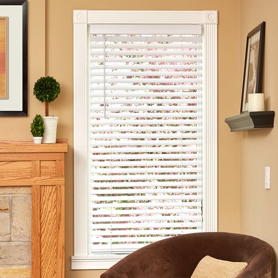 Lumino Quick Install 2" Faux Wood Cordless Blind, 52"W x 60"L - White ...