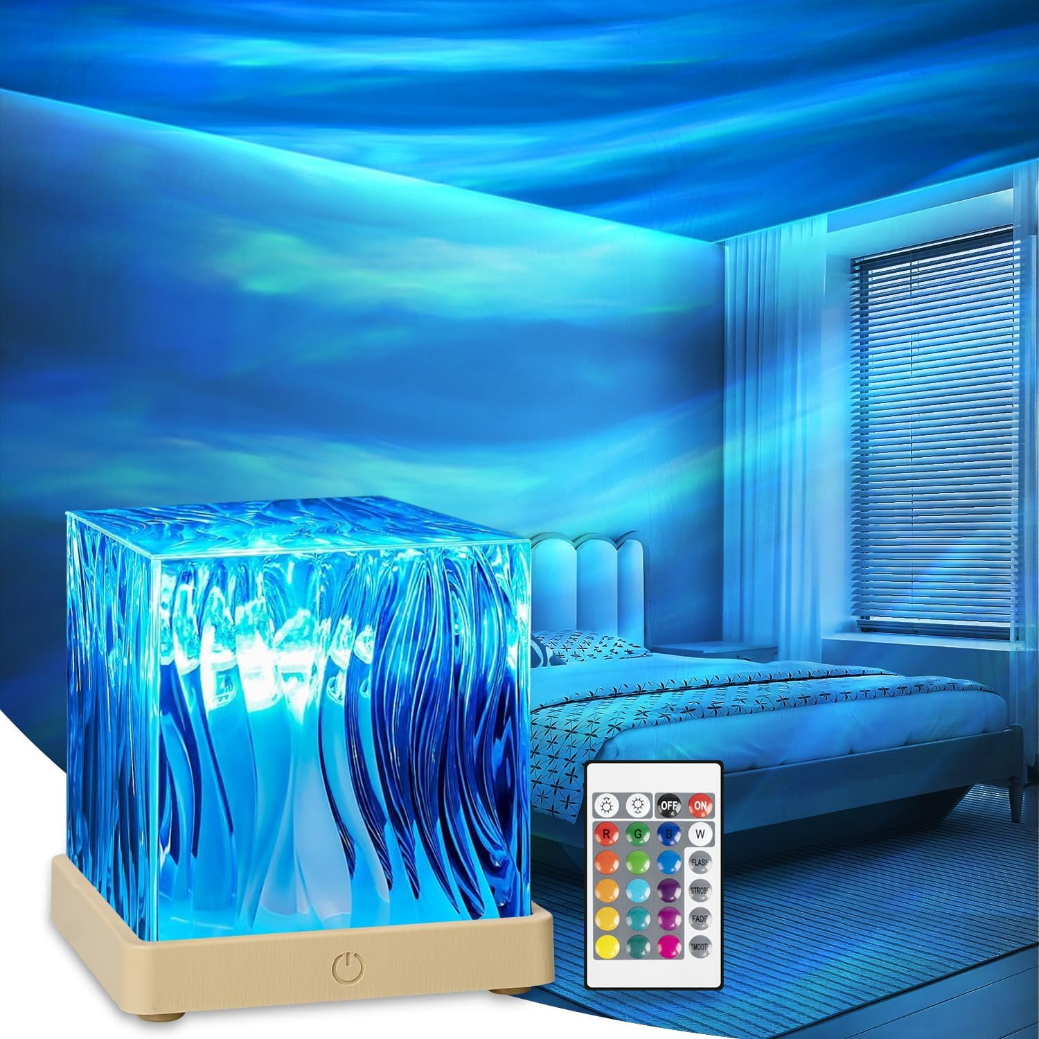 Luminorthe Cube Lamp for Bedroom, 16 Colors Northern Lights Projector with Remote, 30 Lighting ...