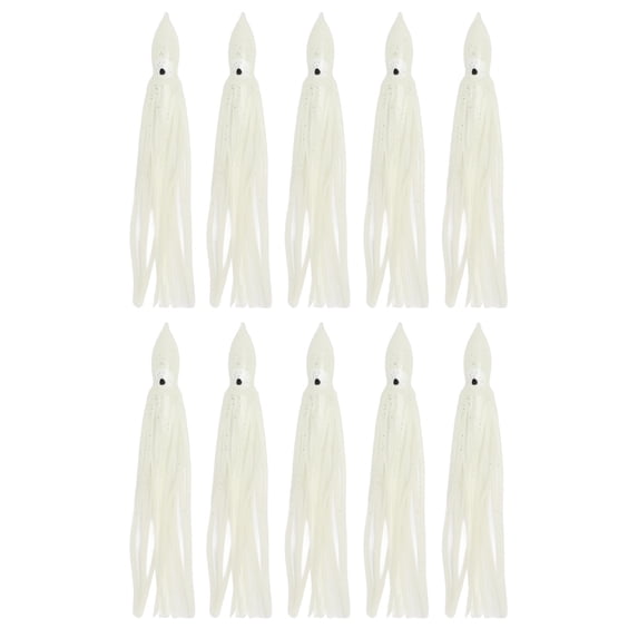 Luminous Artificial Squid Bait, 10 Count, Durable PVC, Ideal For Deep ...