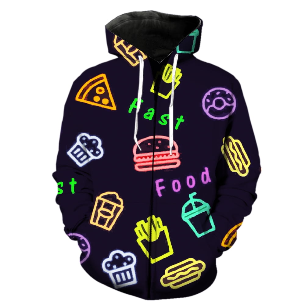 Luminous Bar Light Men's Zipper Hoodie Spring With Hood Jackets 3D ...