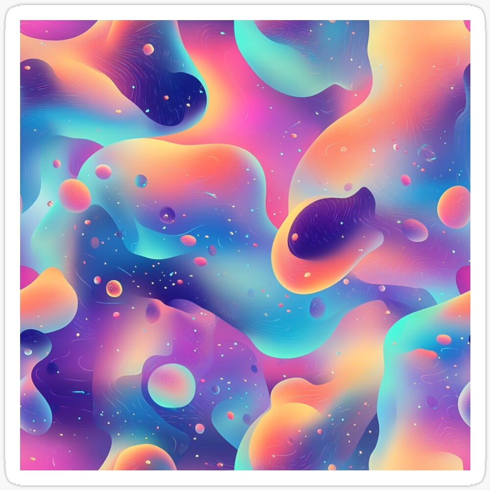 Luminous Blobs, Modern Art In Fusion Sticker Kir-3738 - Walmart.com