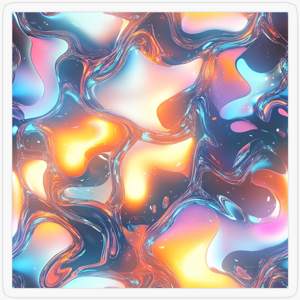 Luminous Blobs, Modern Art In Fusion Sticker Kir-3739 - Walmart.com