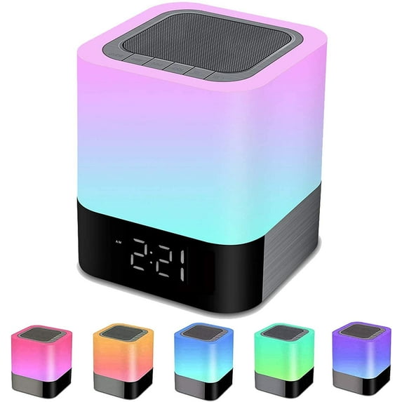 Luminous Bluetooth Speaker Alarm Clock Wireless Bluetooth Speaker Touch ...