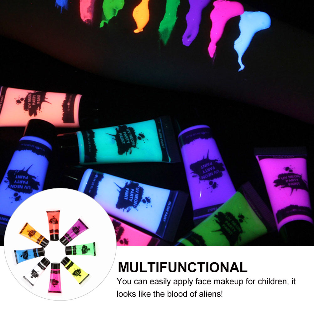 Luminous Bodypaint8Pcs 10Ml Washable Glow Luminous Face Paint High ...