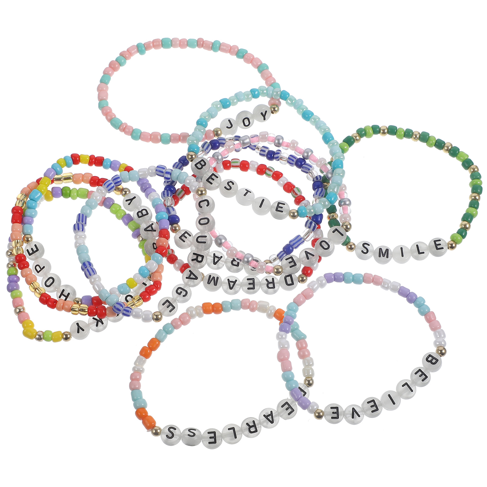 Luminous Bracelet Letter Beaded Bracelets for Little Girl Letters Beads ...