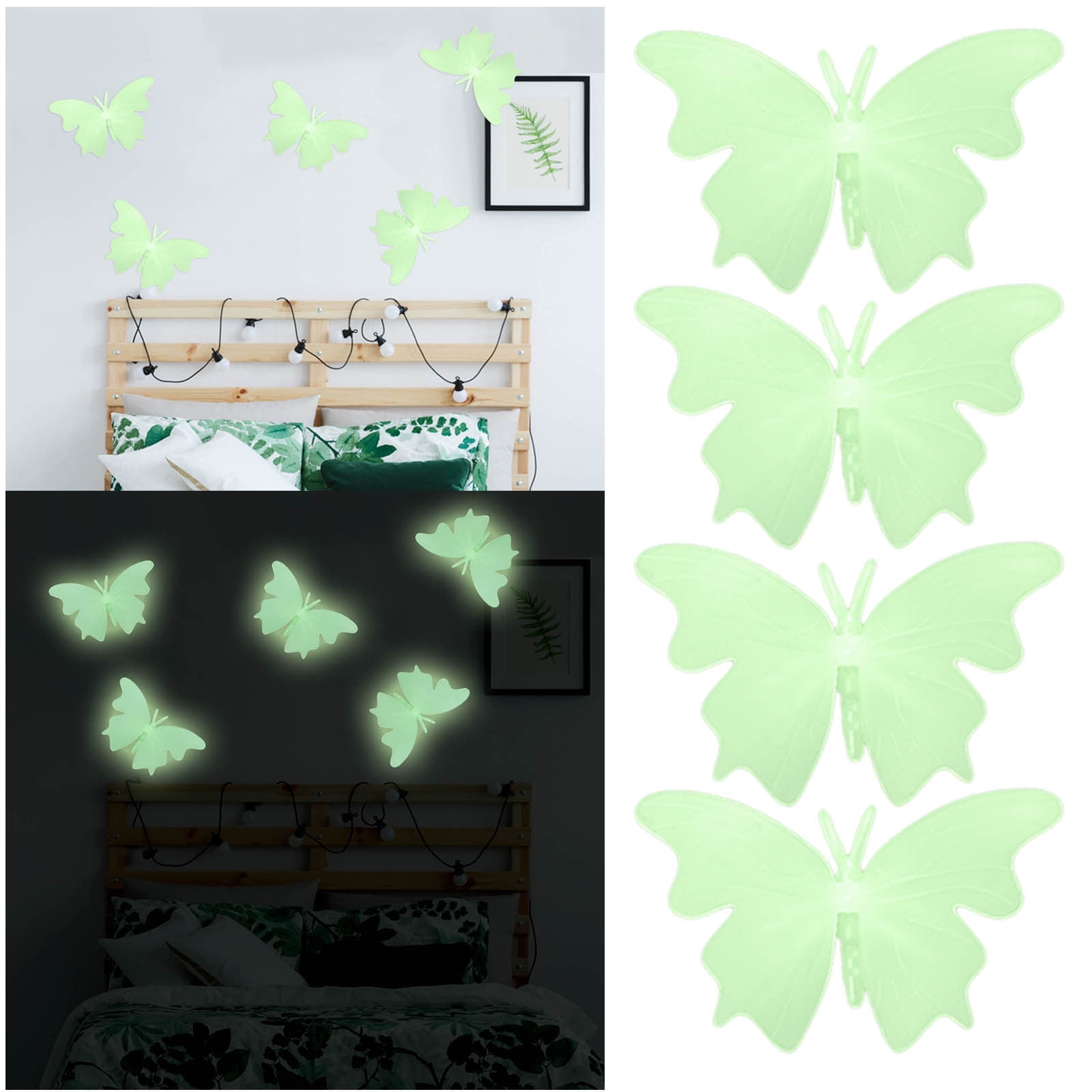 Luminous Butterfly Wall Stickers Decorate Patch Fluorescent Children's ...