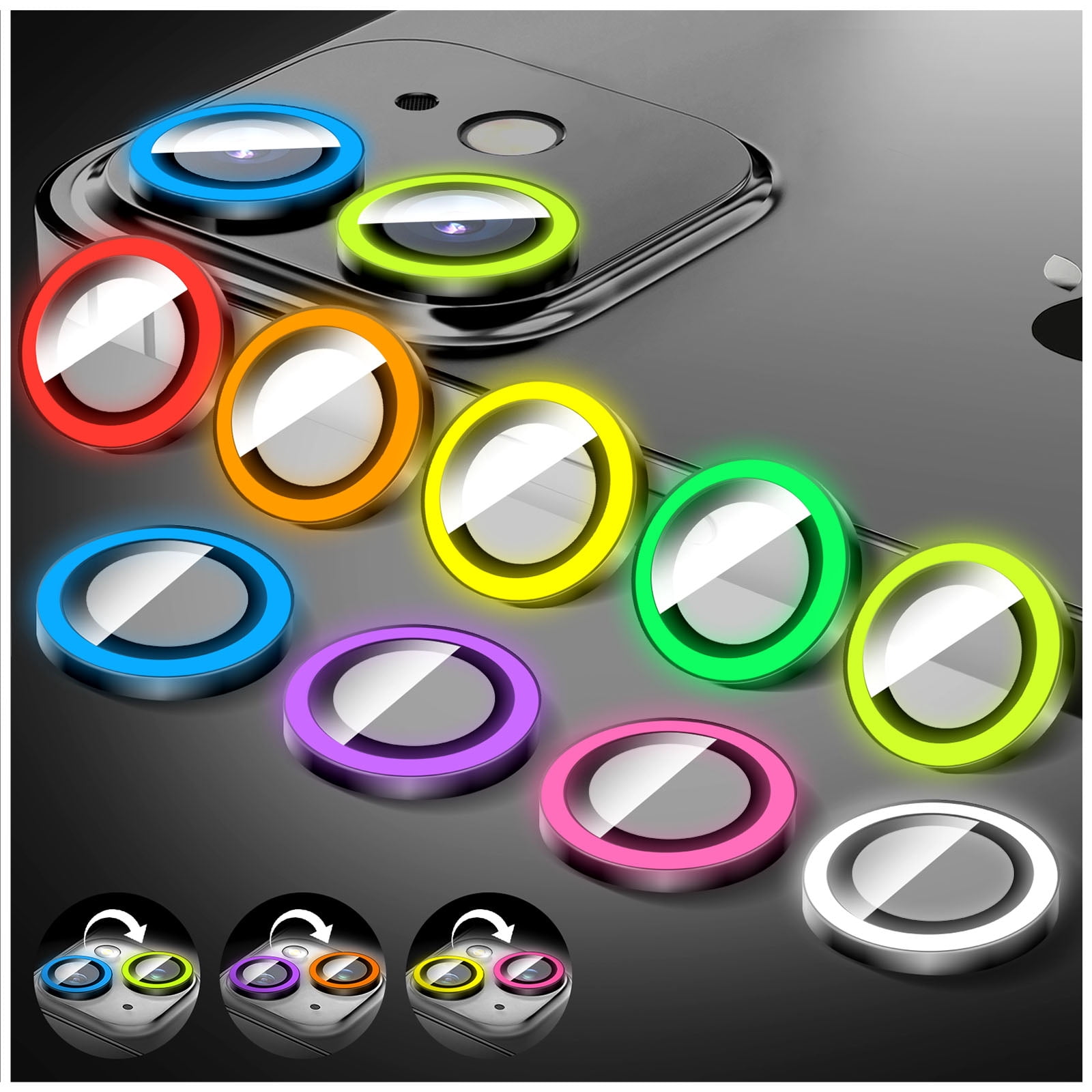 Luminous Camera Lens Protector Compatible for iPhone 16e, LucBuy Bling ...
