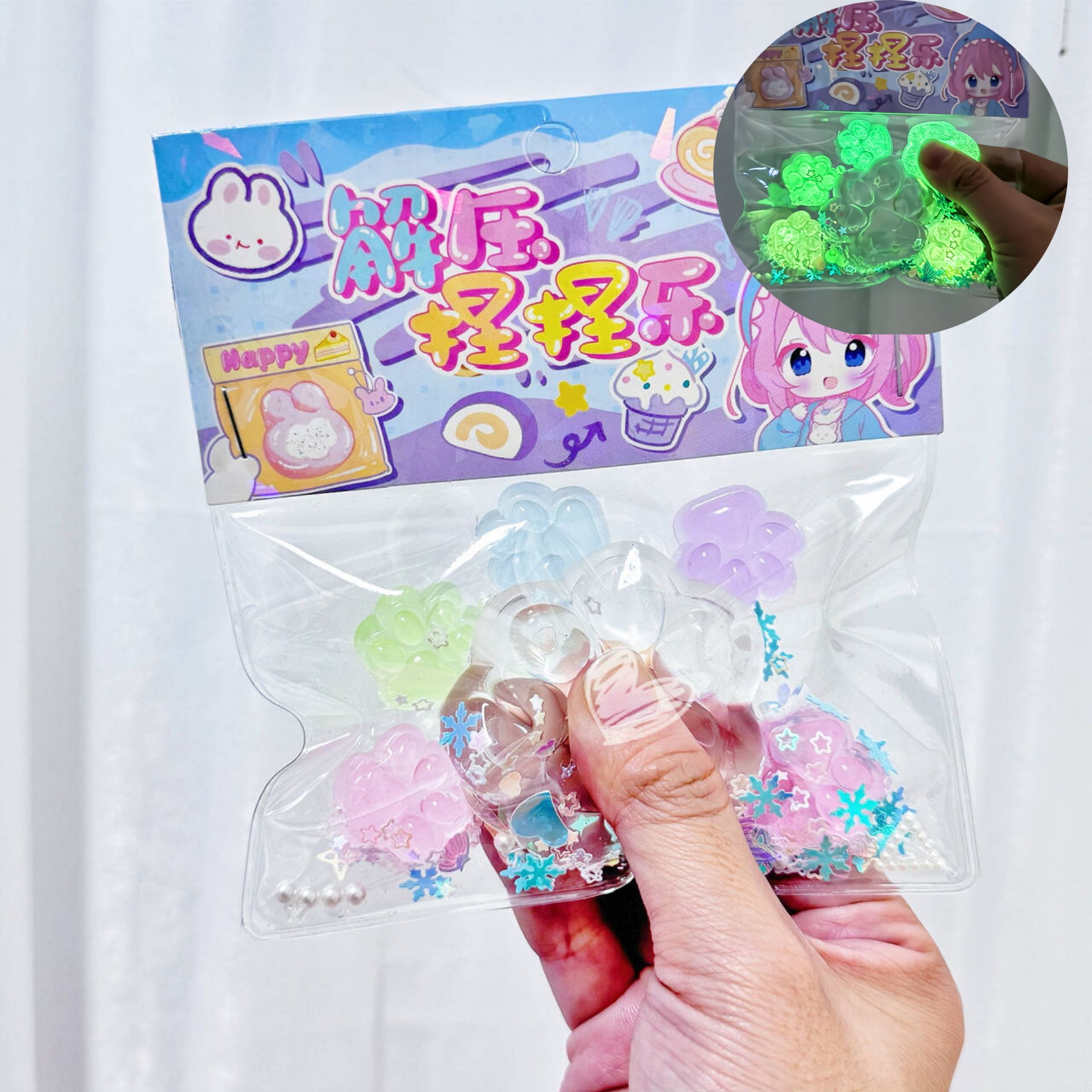 Luminous Cat Paw Hamster Squishy Squeeze Toy Stress Relief Party ...