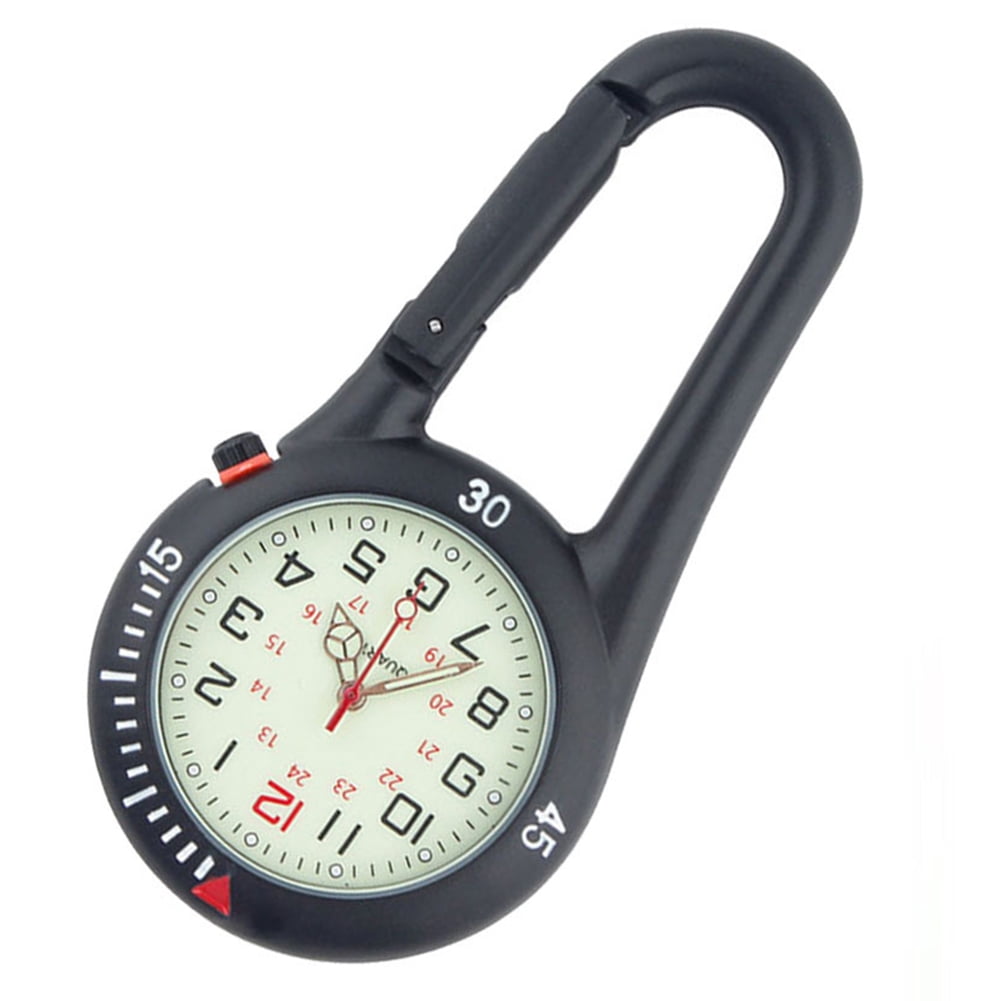 Luminous Dial Clip-On Carabiner Watch Climbing Hanging Watch Clock ...