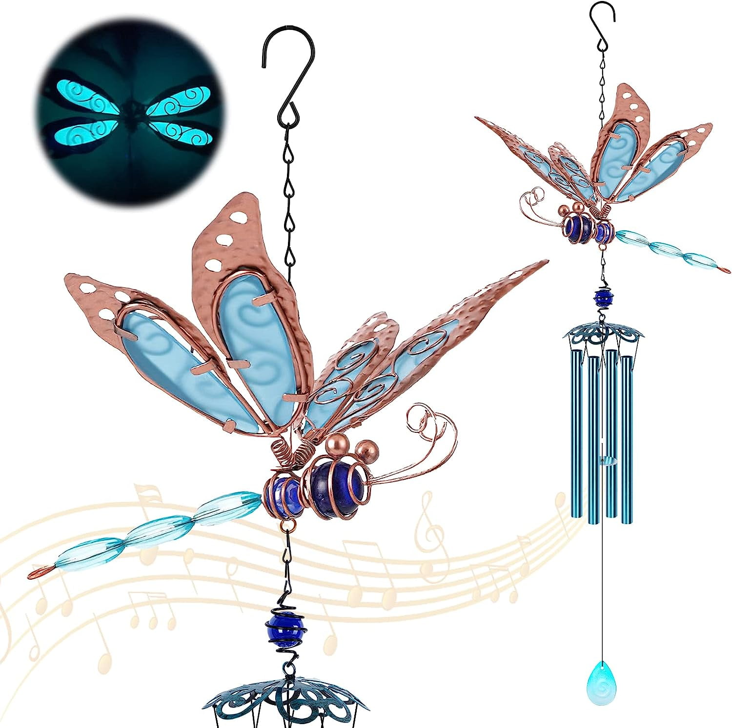Luminous Dragonfly Wind Chime, Wind Chimes for Outside Memorial, Wind ...