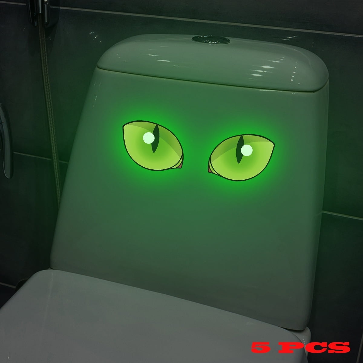 Luminous Eye Toilet Stickers, Glow in The Dark Vinyl Wall Art Sign ...