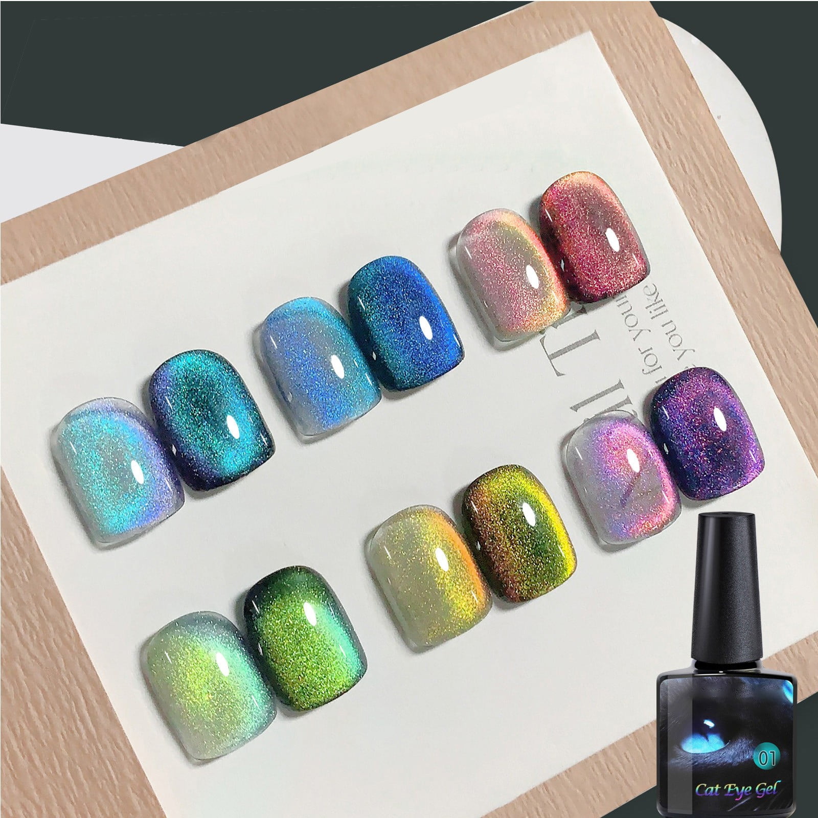 Luminous Feline Glint Polish, 8ml, Vibrant Cat's Eye Effect, Sparkling ...