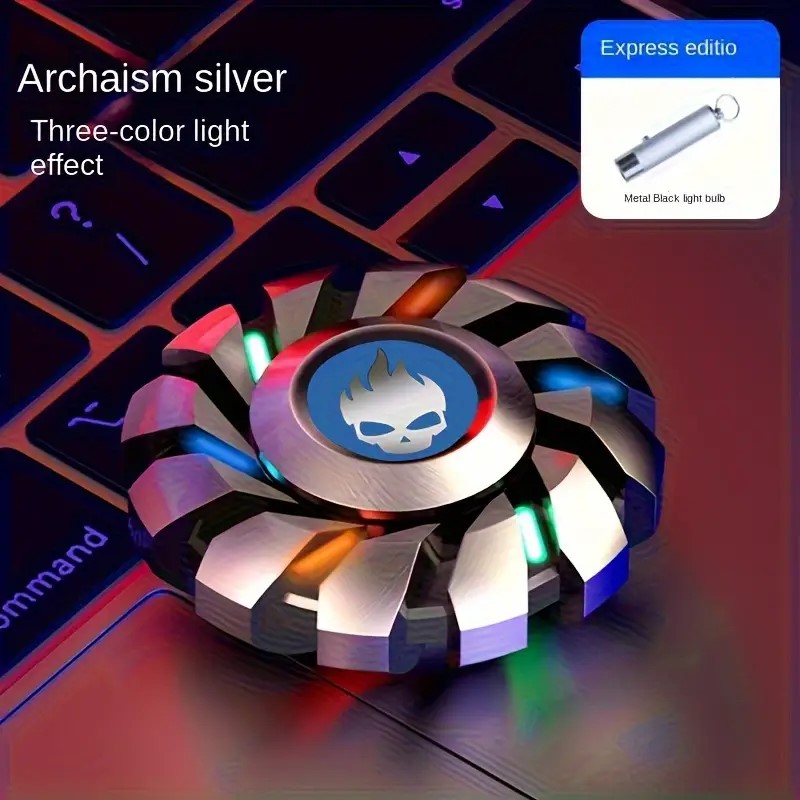 Luminous Fingertip Gyroscope Rainbow Light Metal Stress-relieving Toy ...