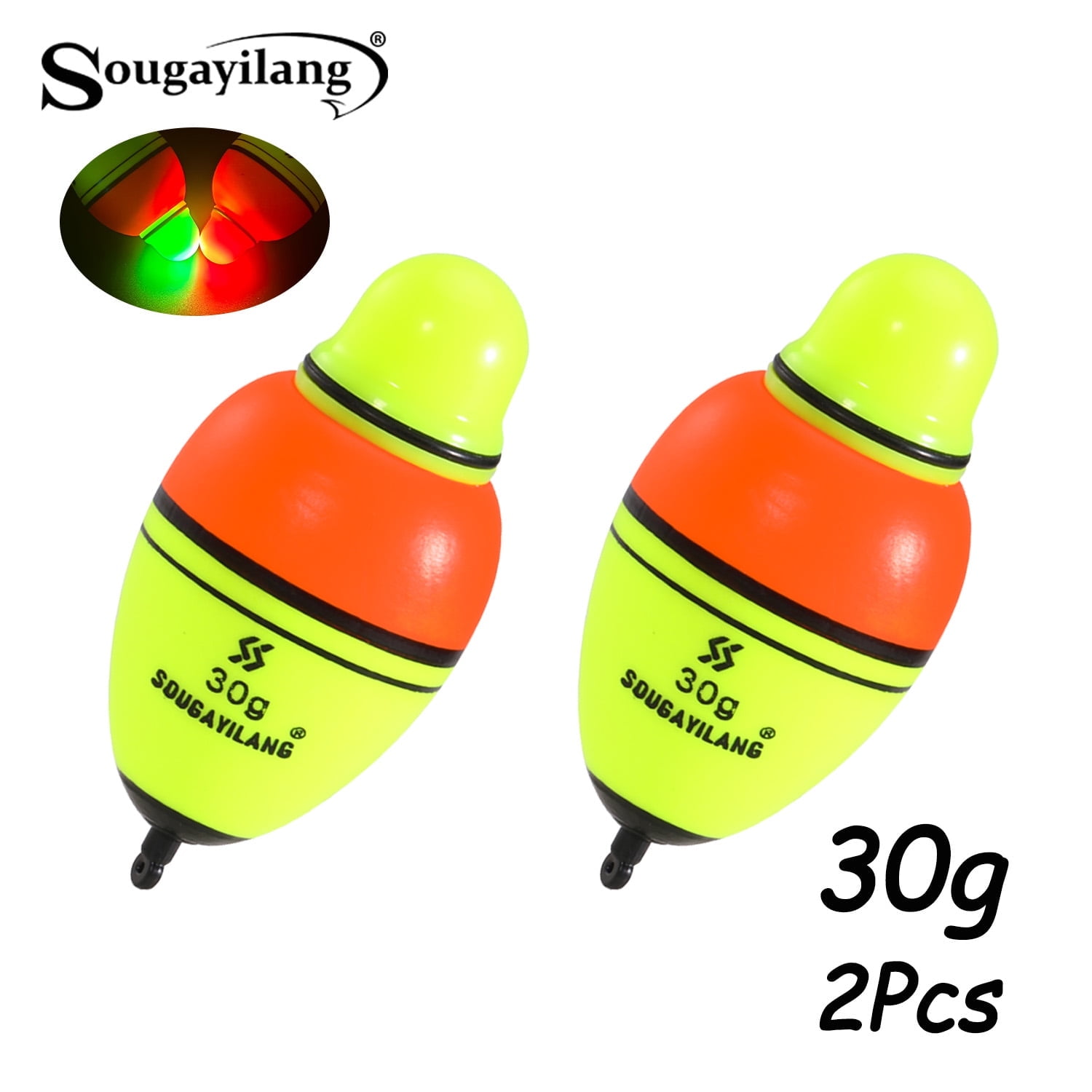 Luminous Fish Floats 2Pcs with 6 Size Options made from High Density ...