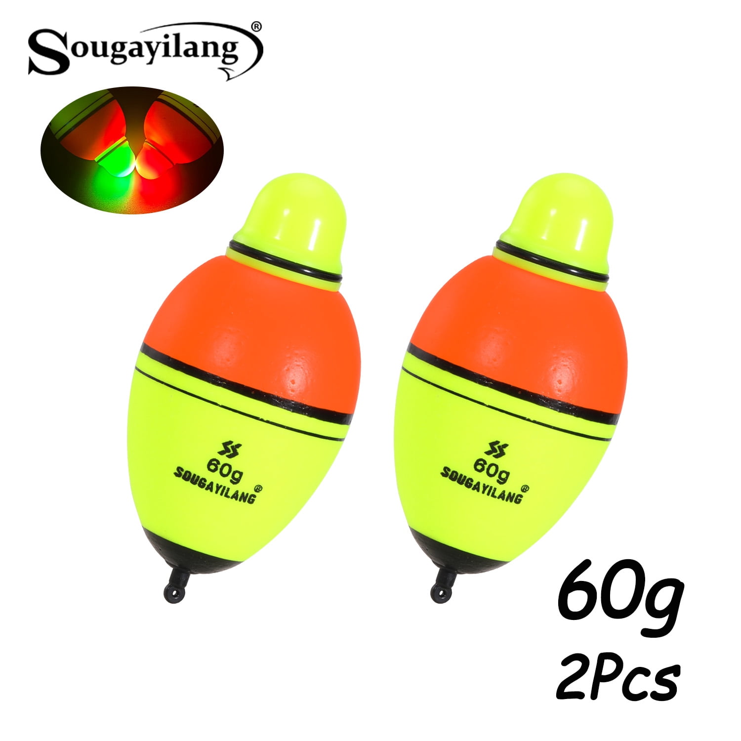 Luminous Fish Floats 2Pcs with 6 Size Options made from High Density ...