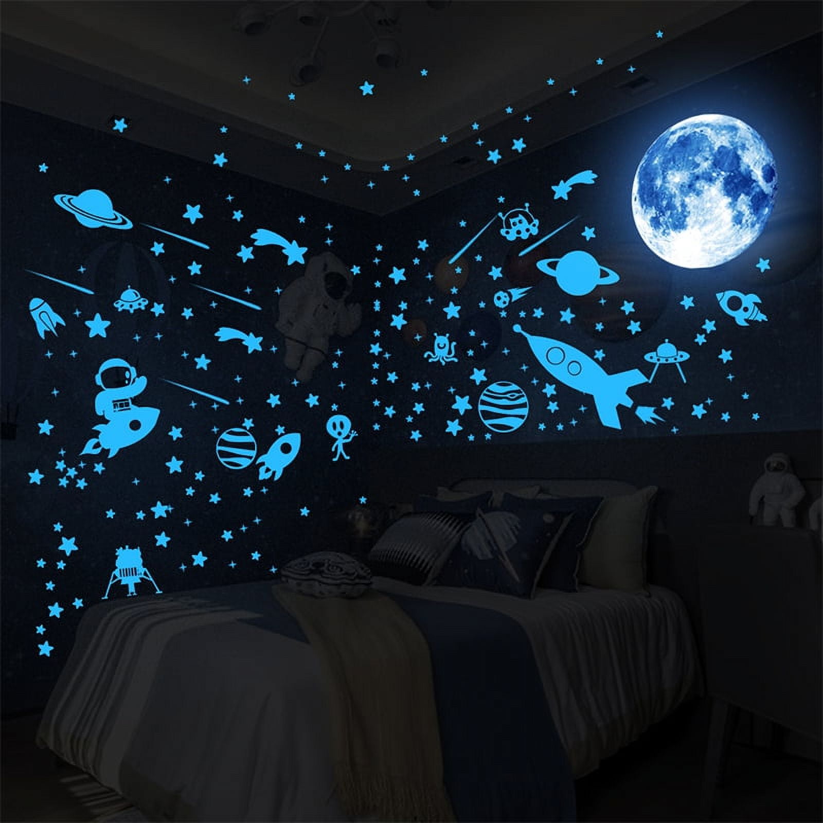 Luminous Fluorescent Glow in the Dark Wall Stickers Cartoon Astronomy ...