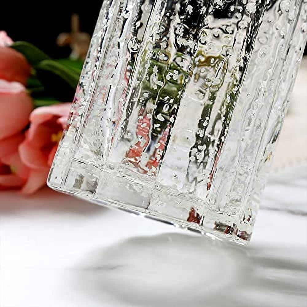 Luminous Glass Flower Vase, 11.8 Inch Handmade Fluorescent Starry ...