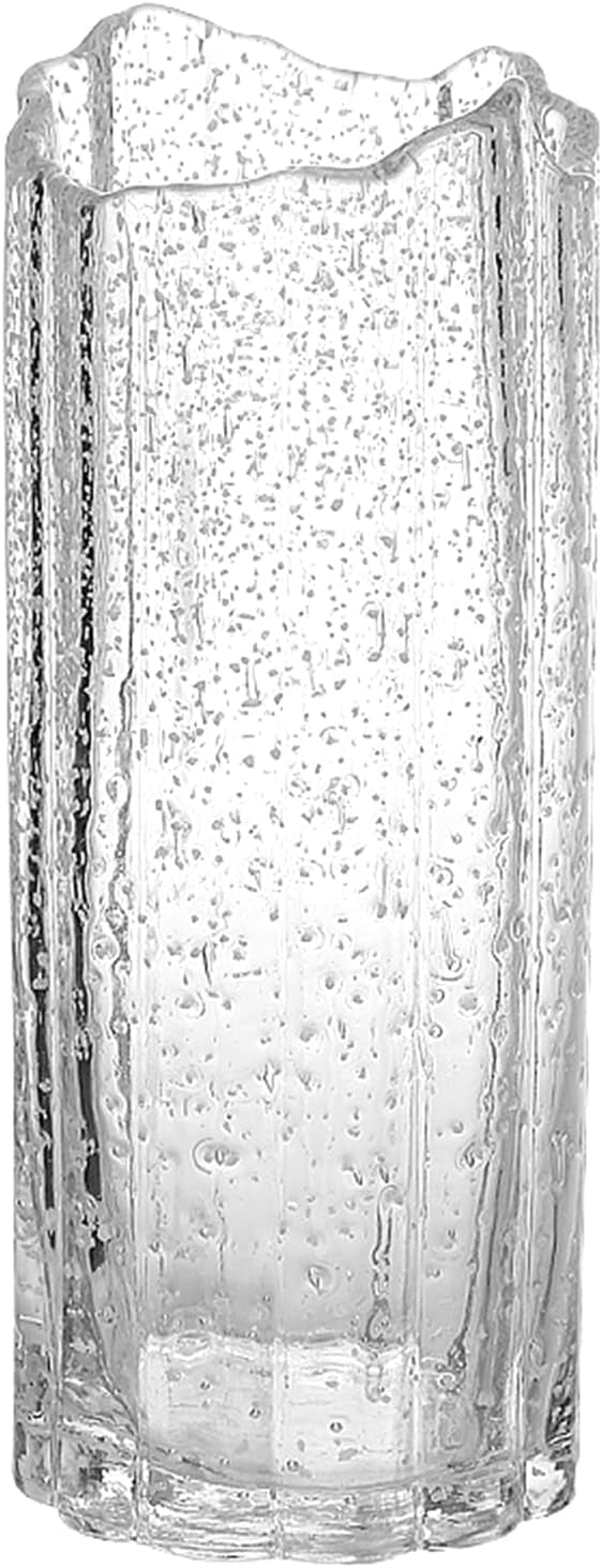 Luminous Glass Flower Vase, 11.8 Inch Handmade Fluorescent Starry ...