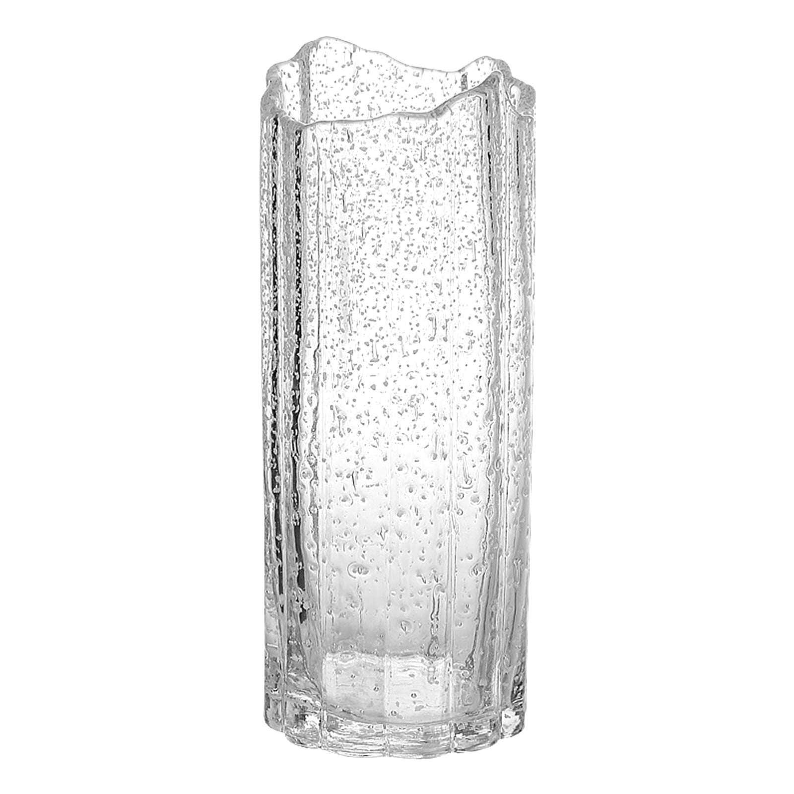 Luminous Glass Vase Transparent Blue Water Ripple Vase Flower ...