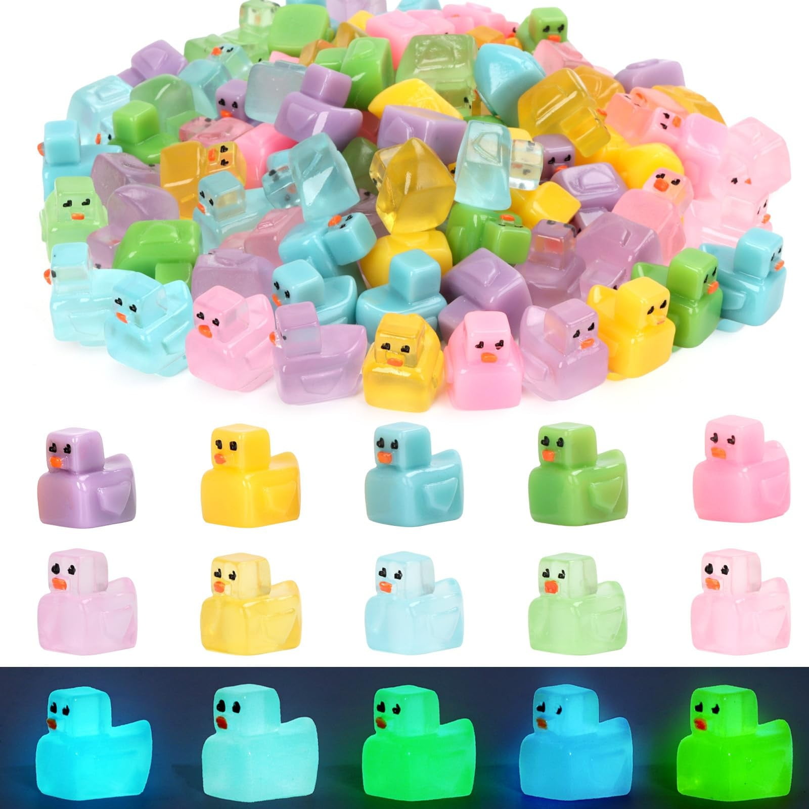 Luminous Green, Resin Figurines Luminous Tiny Glow in the Dark Colorful ...