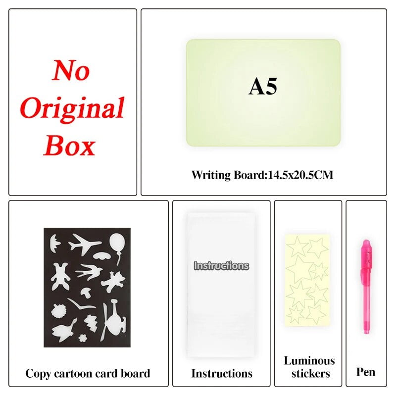 Luminous LED Draw With Light In Dark Children Toys Tablet Magic Drawing ...